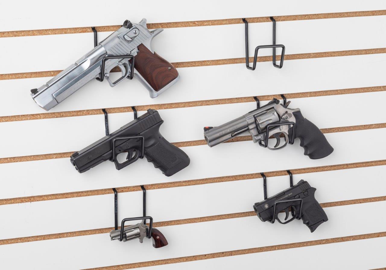 Compact Full Size Pistol Rifle Display Pack Of 10 Pcs Slat Wall Peg Compact Full Size Pistol Rifle Display Pack Of 10 Pcs Slat Wall Peg